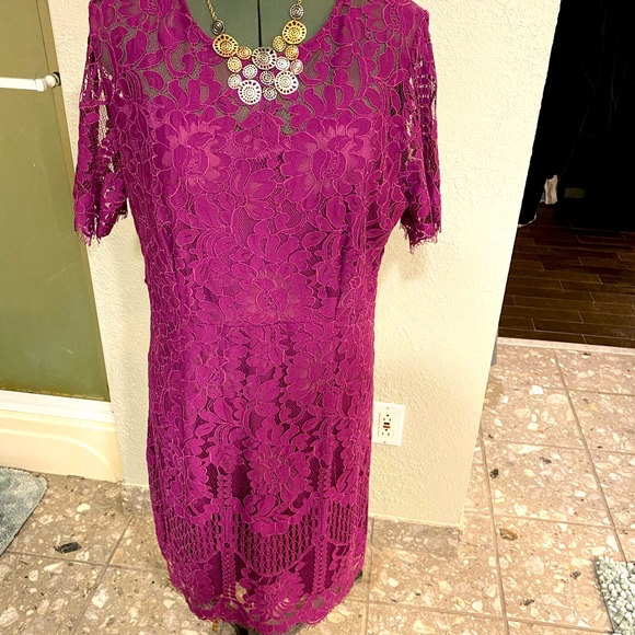 Dresses | Plum Lace Dress Wore Once Merokeety Size Xl 3 | Poshmark